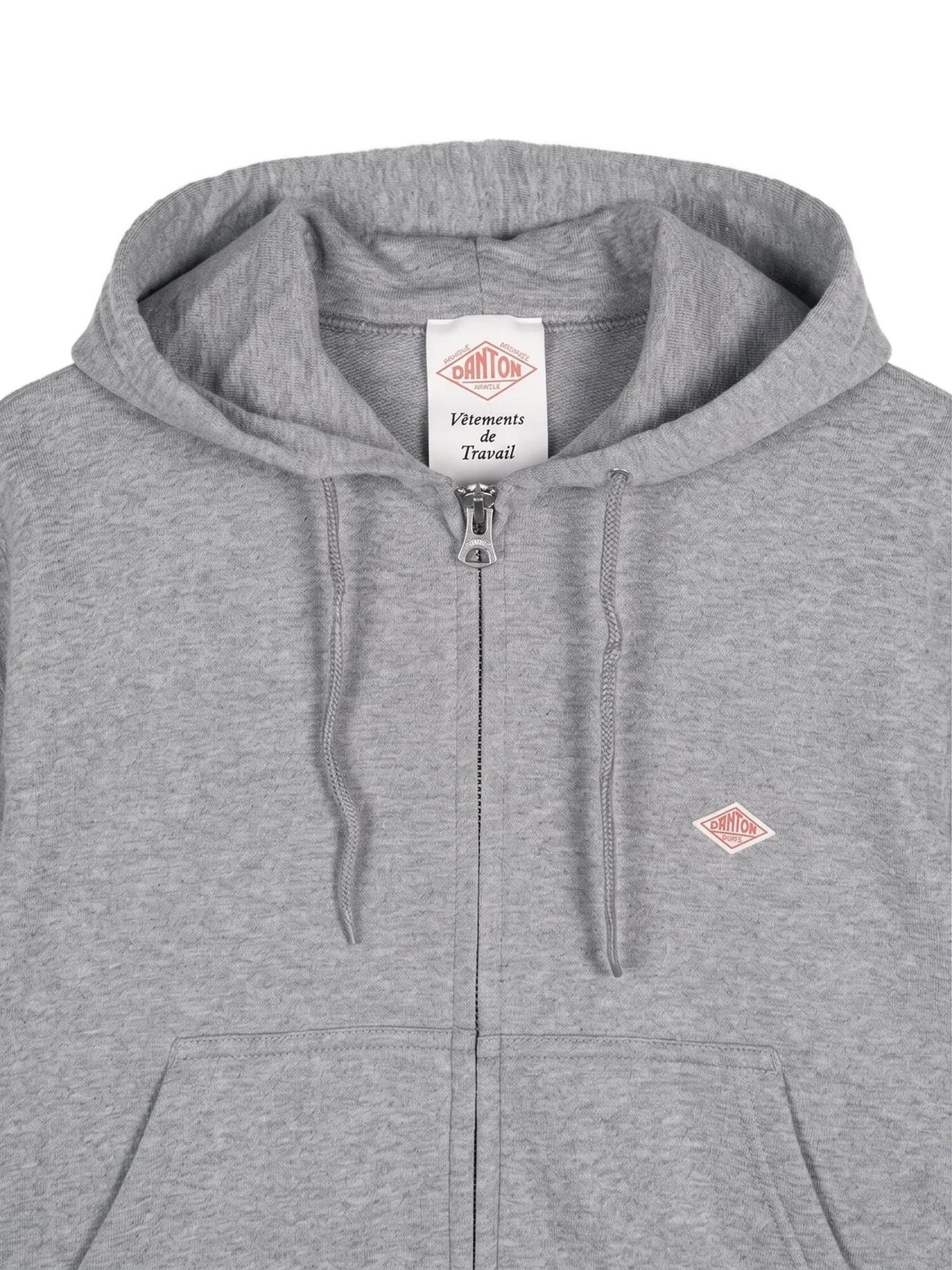Худи DANTON Logo-patch zip-up hoodie, размер 38, , grey — фото 1
