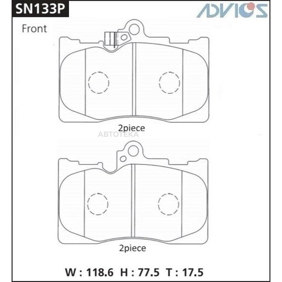 Колодки перед. TOYOTA CROWN S200 (08-13) MARK X #X130 (09-) LEXUS IS XE20 (05-13) LEXUS GS S190 ( ADVICS SN133P