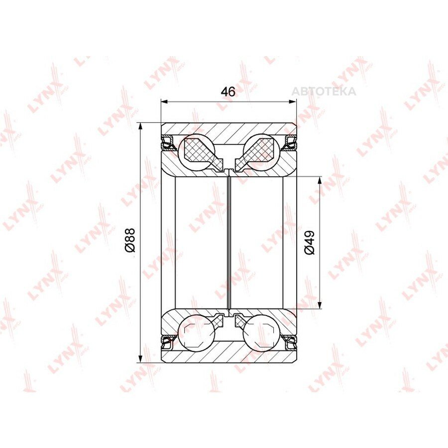 Подшипник ступицы MB W163 98-05 пер. LYNXAUTO WB1172