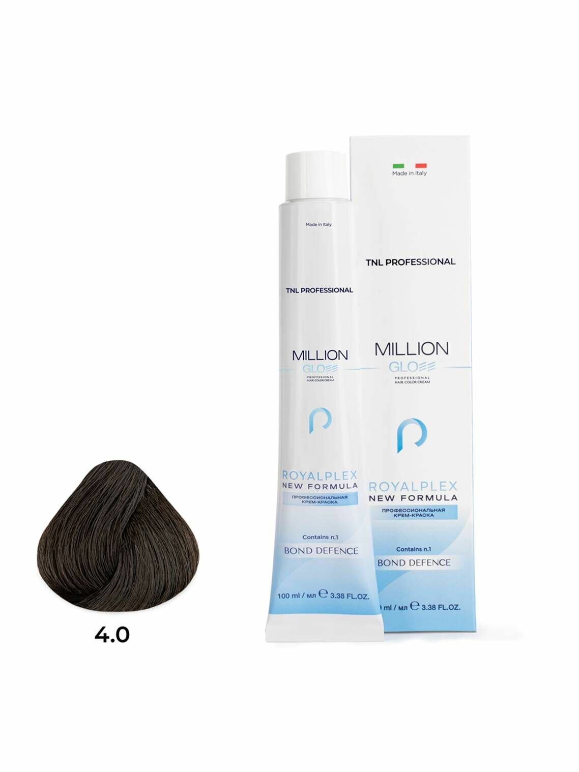 Крем-краска для волос TNL Professional Million Gloss оттенок 4.0