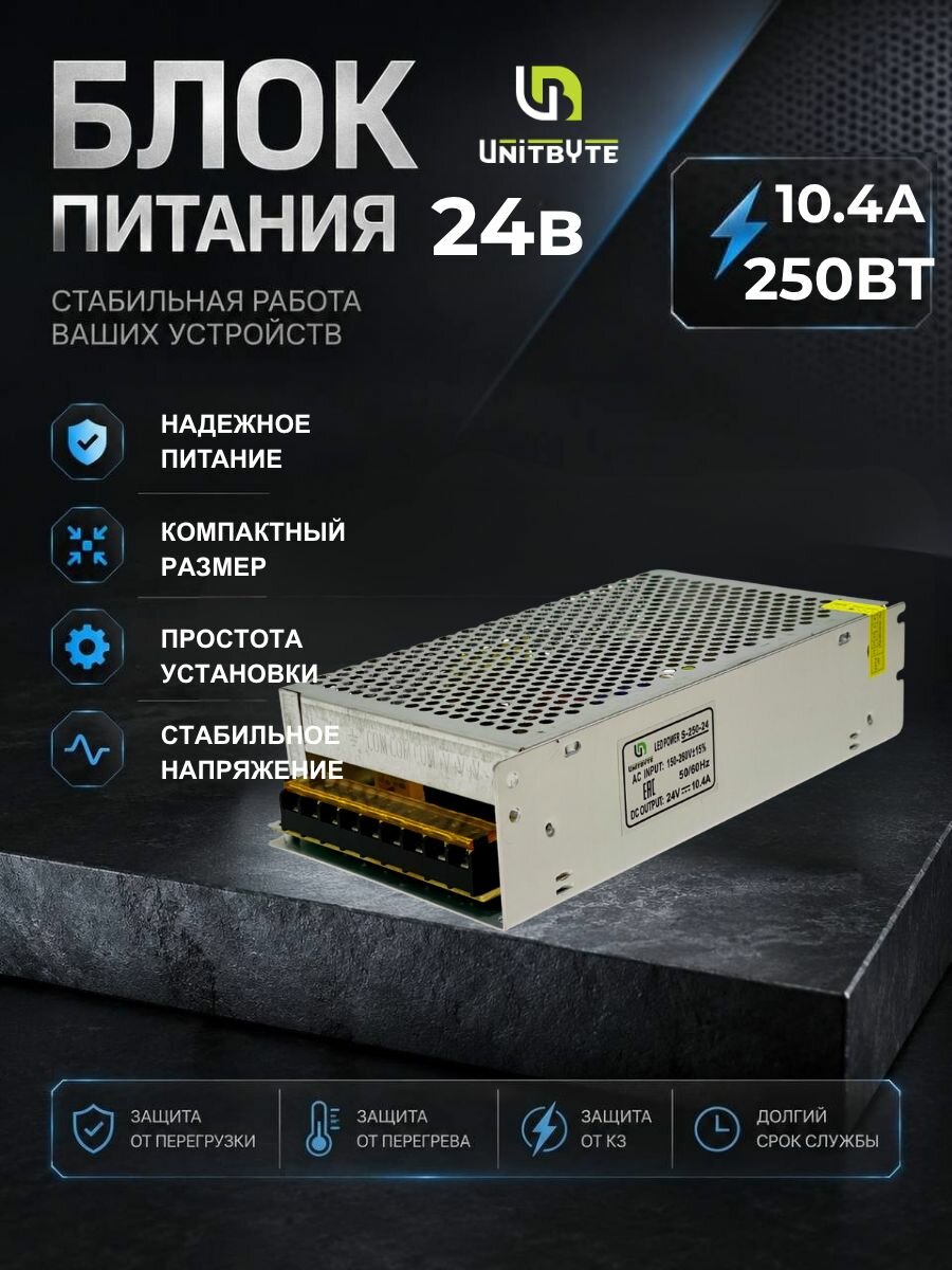Блок питания S/24V/250W/10.4A/IP20