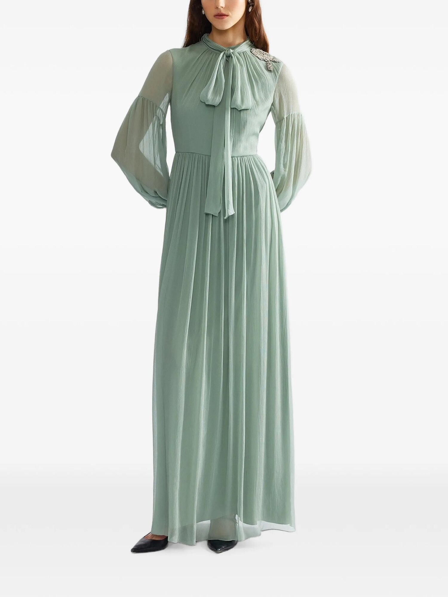 Платье Embellished silk maxi dress