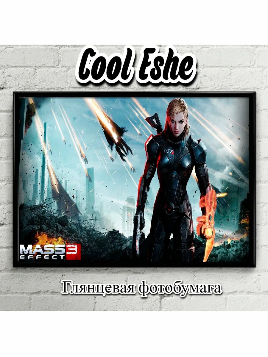 Плакат "mass effect 3 female shepard" А4