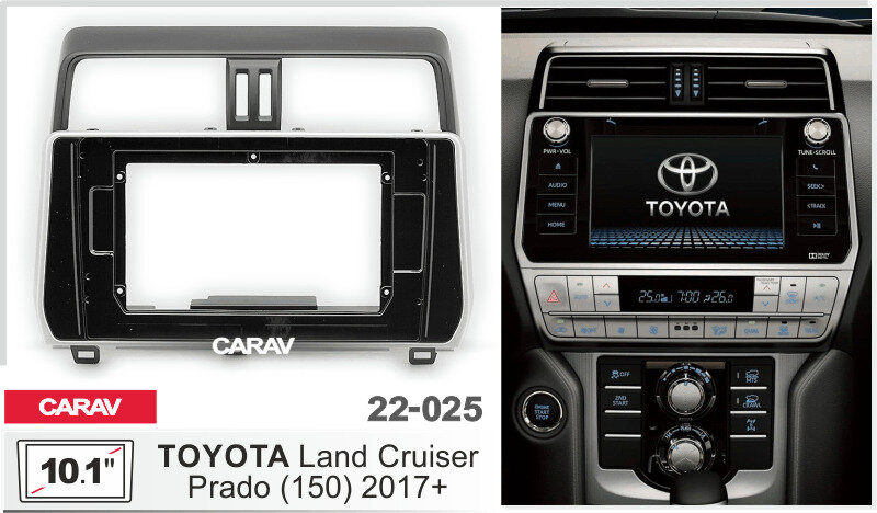 Переходная рамка 10.1 Android для TOYOTA Land Cruiser Prado 150 2017+ CARAV 22-025