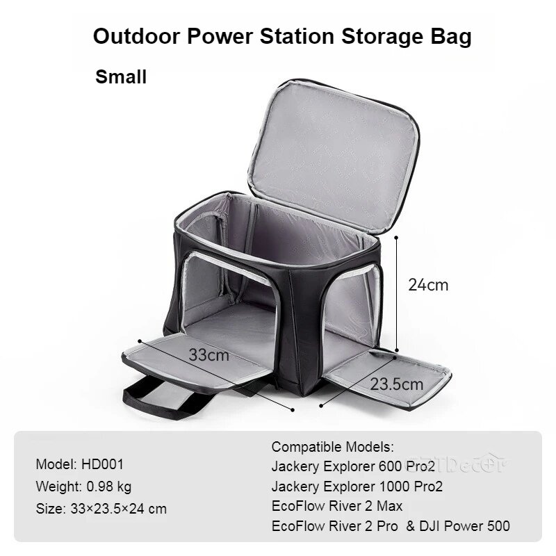 Сумка для хранения электростанций Jackery Pro 2 и EcoFlow River 2 small
