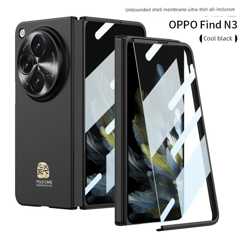 OnePlus Open Чехол с золотым логотипом Heart of the World, матовый черный, ультратонкий