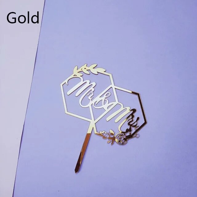 Свадебные акриловые топперы Mr & Mrs MJCakedecor 1
