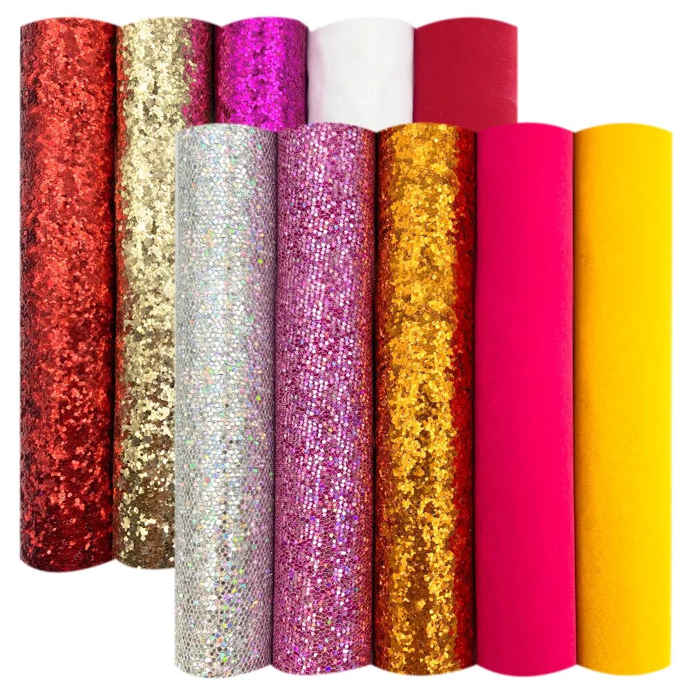 10 шт. Блестящая виниловая искусственная кожа для рукоделия A5 Self Adhesive Flock