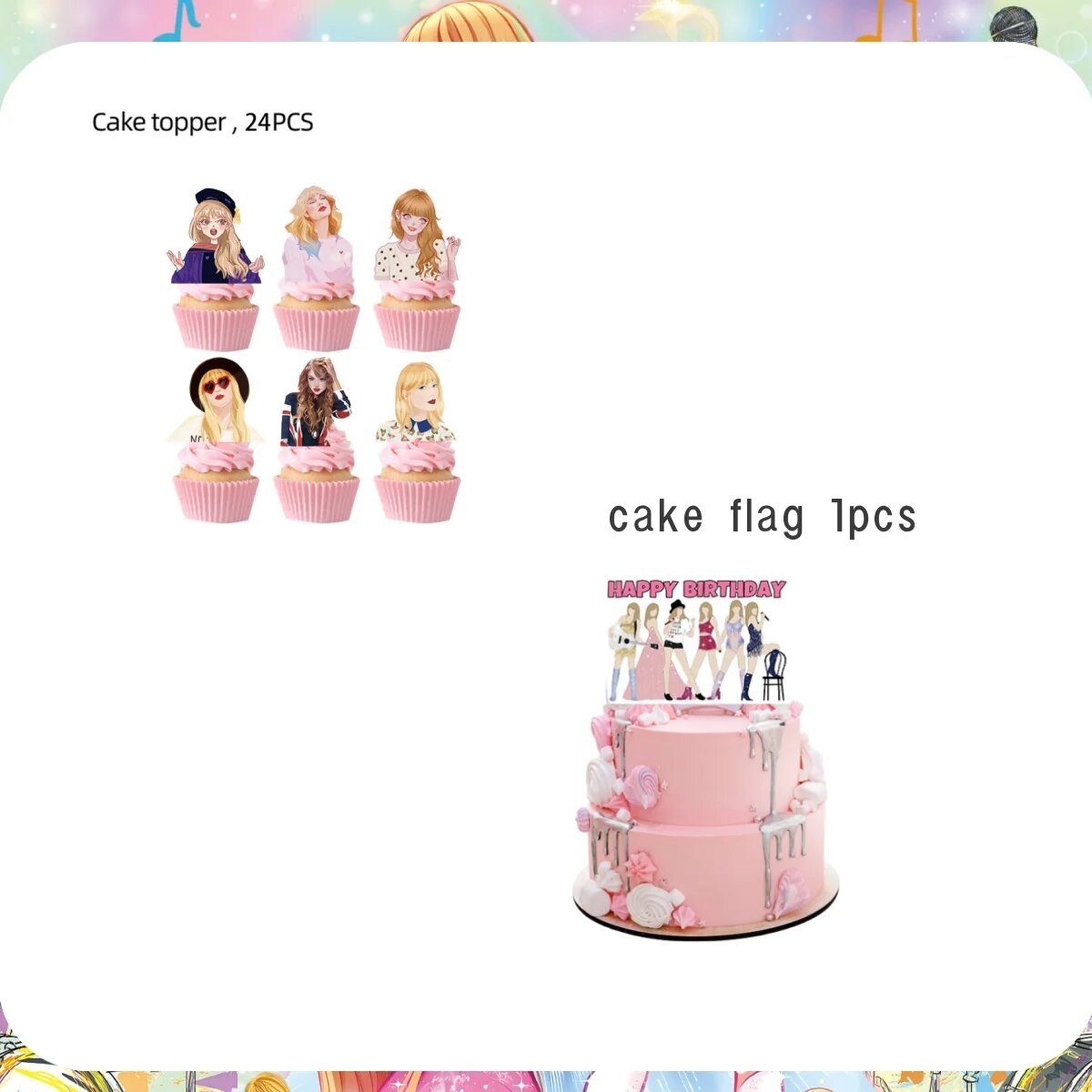 Одноразовая посуда TAKARA TOMY для праздника cake topper-25pcs