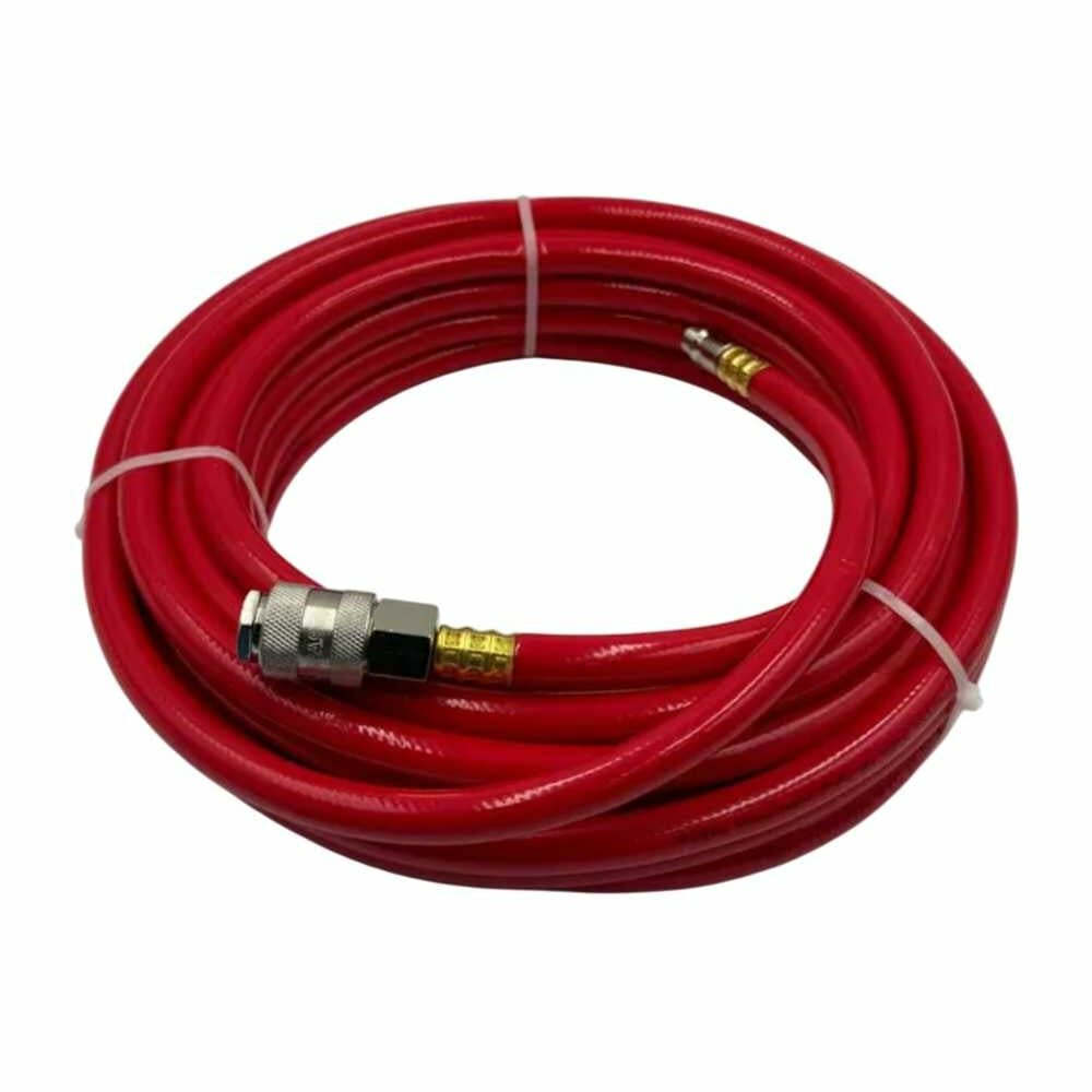 Шланг Pegas pneumatic резиновый армированный красный с быстр. соед. профи 15m 6-12mm 4970