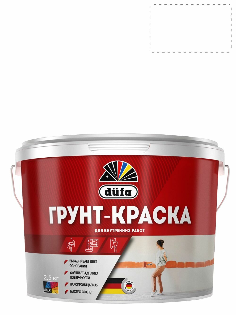 Краска грунтовочная водно-дисперсионная Dufa белая 2.5 л