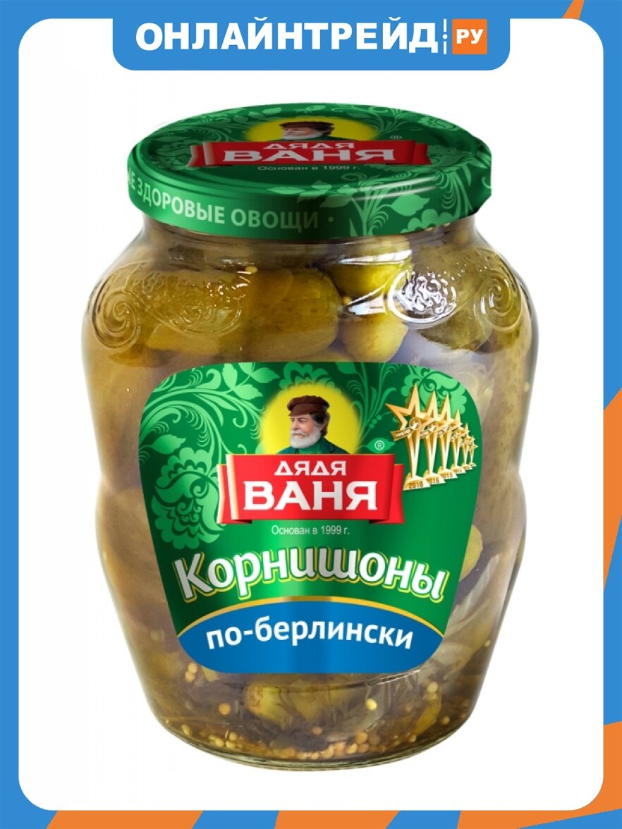 Огурчики Дядя Ваня корнишоны "По-берлински" 350 г