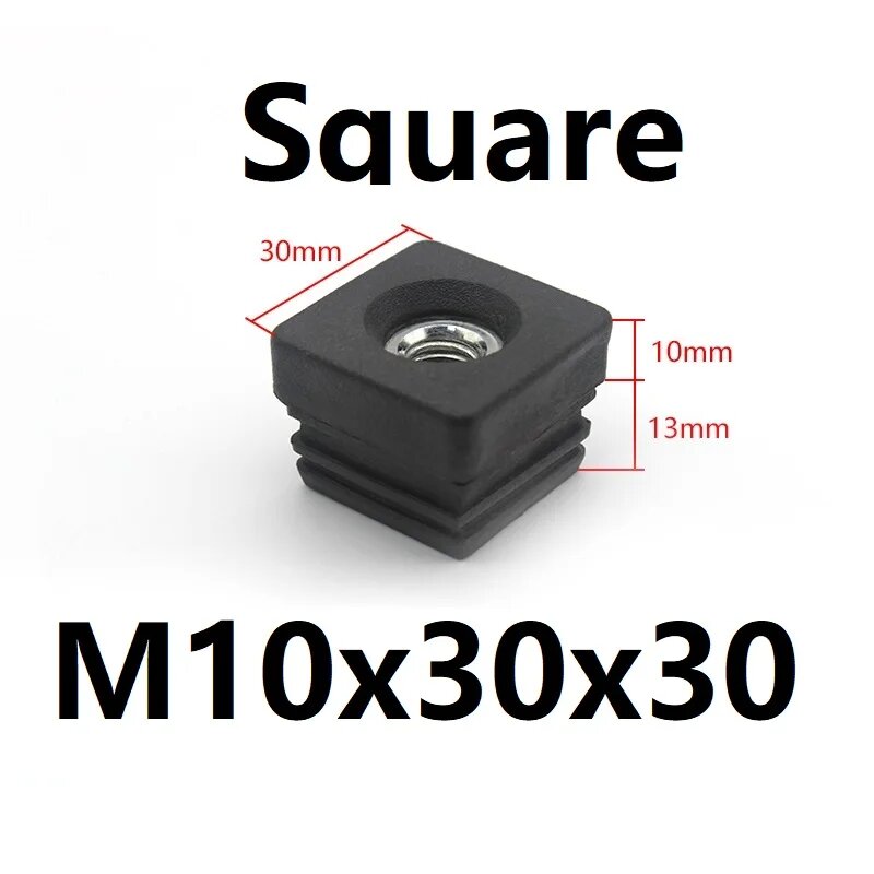 Квадратная заглушка M10x30x30, черная