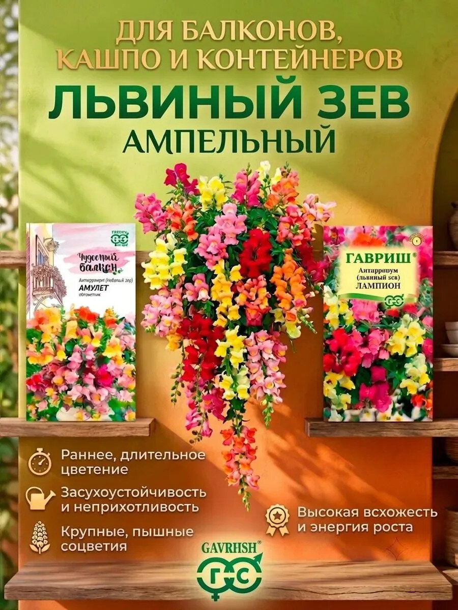 Львиный зев ампельный Амулет Лампион семена 2 пакета