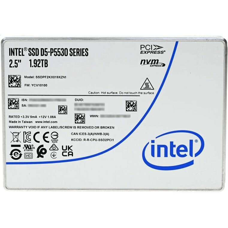 SSD-накопитель Intel SSDPF2KX019XZN1 1,92 ТБ 2.5"