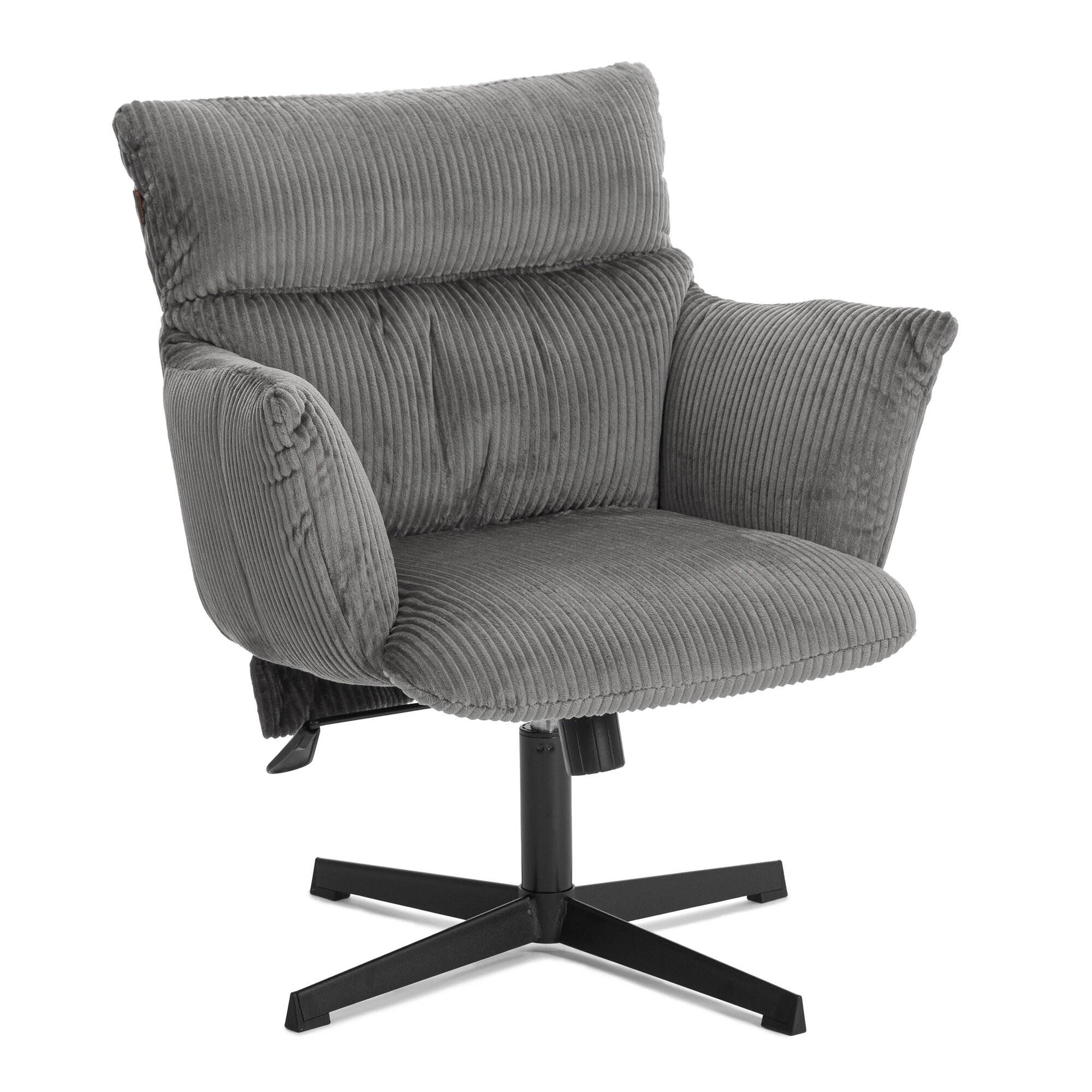 Кресло для дома и офиса TetChair Флаффи, серый вельвет с механизмом качания