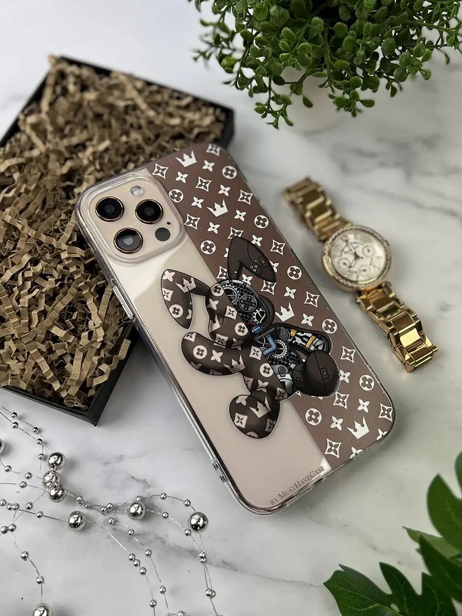 Обложка для паспорта MUST HAVE CASE, коричневый, белый — фото 1