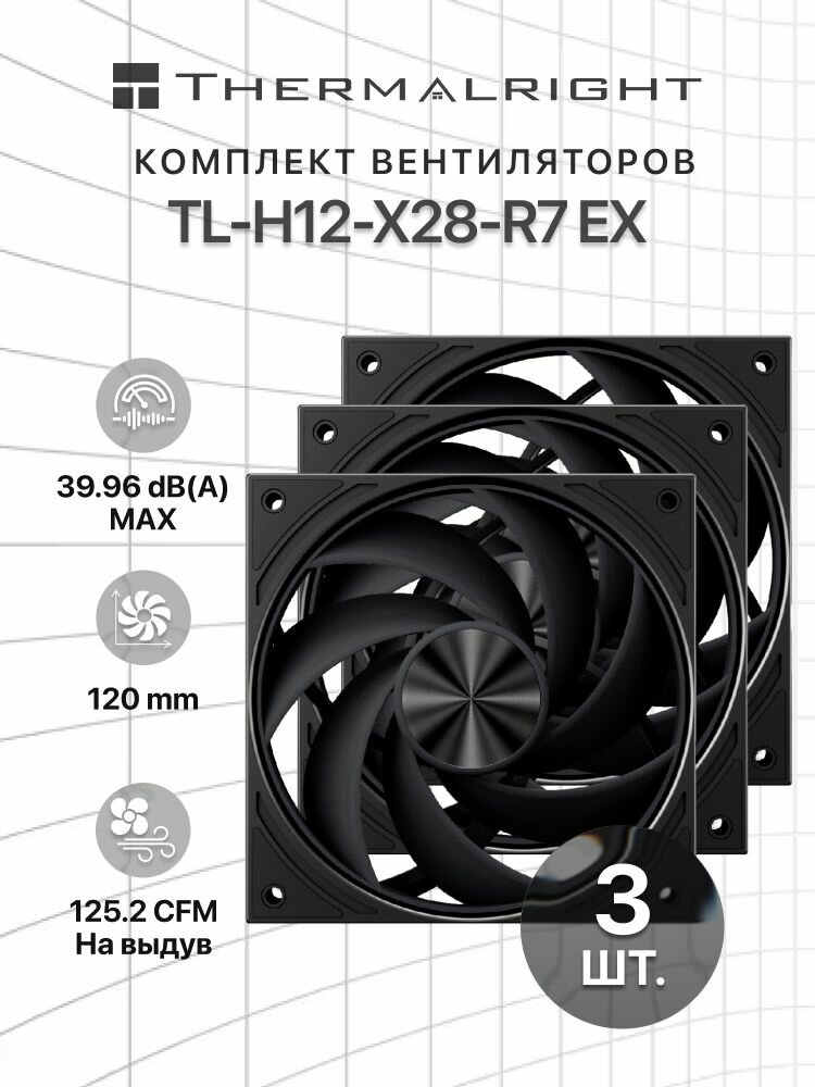 Комплект вентиляторов для корпуса 3 шт. Thermalright TL-H12-X28-R7 EX / 120mm PWM / TRTLH12X28R7EX