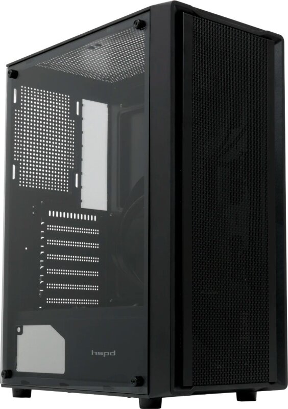 Корпус mATX без БП Hspd M530-TGbK Case M530, Mesh Mid Tower, Black