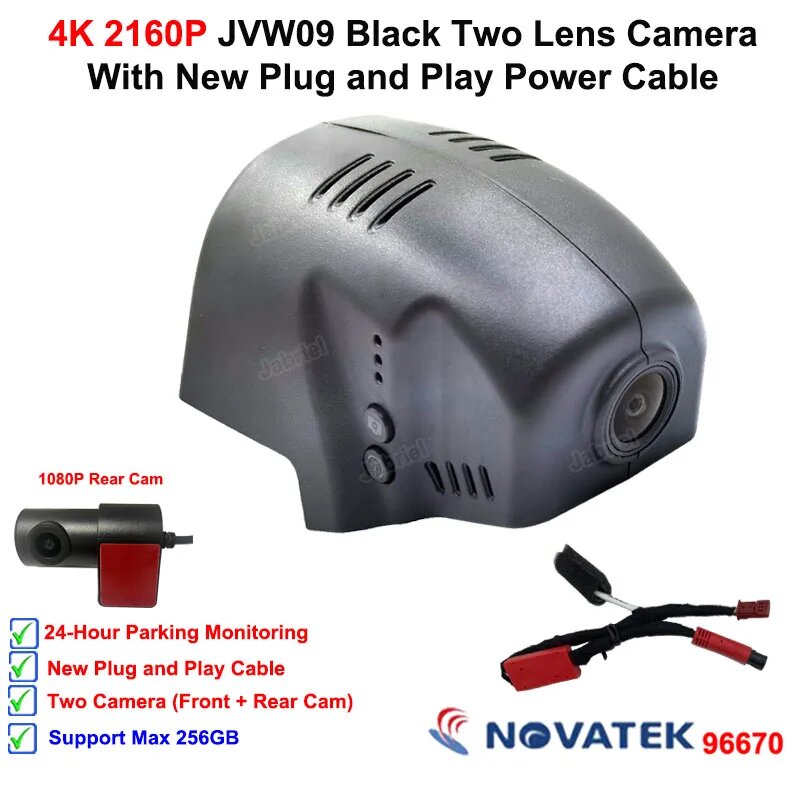 4K Black Two Lens Dash Cam 128G