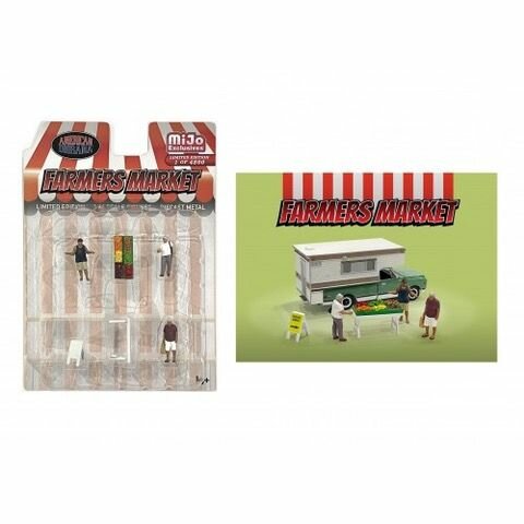 Машинка American Diorama 1:64 Fiqure Set - Farmer 's Market Alloy dolls do not include car models AD-76501MJ