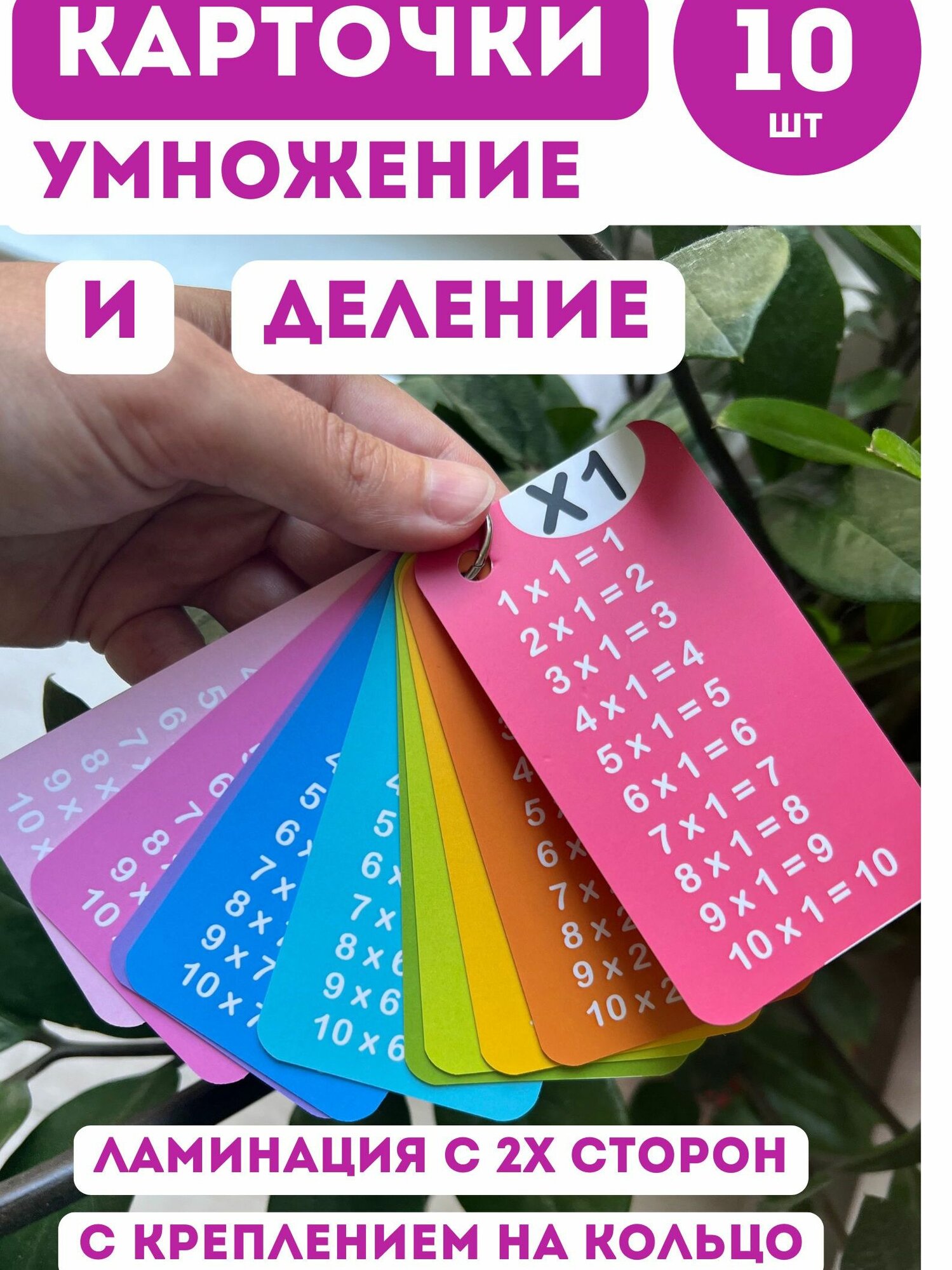 Таблица умножения и деления карточки обучающие математические