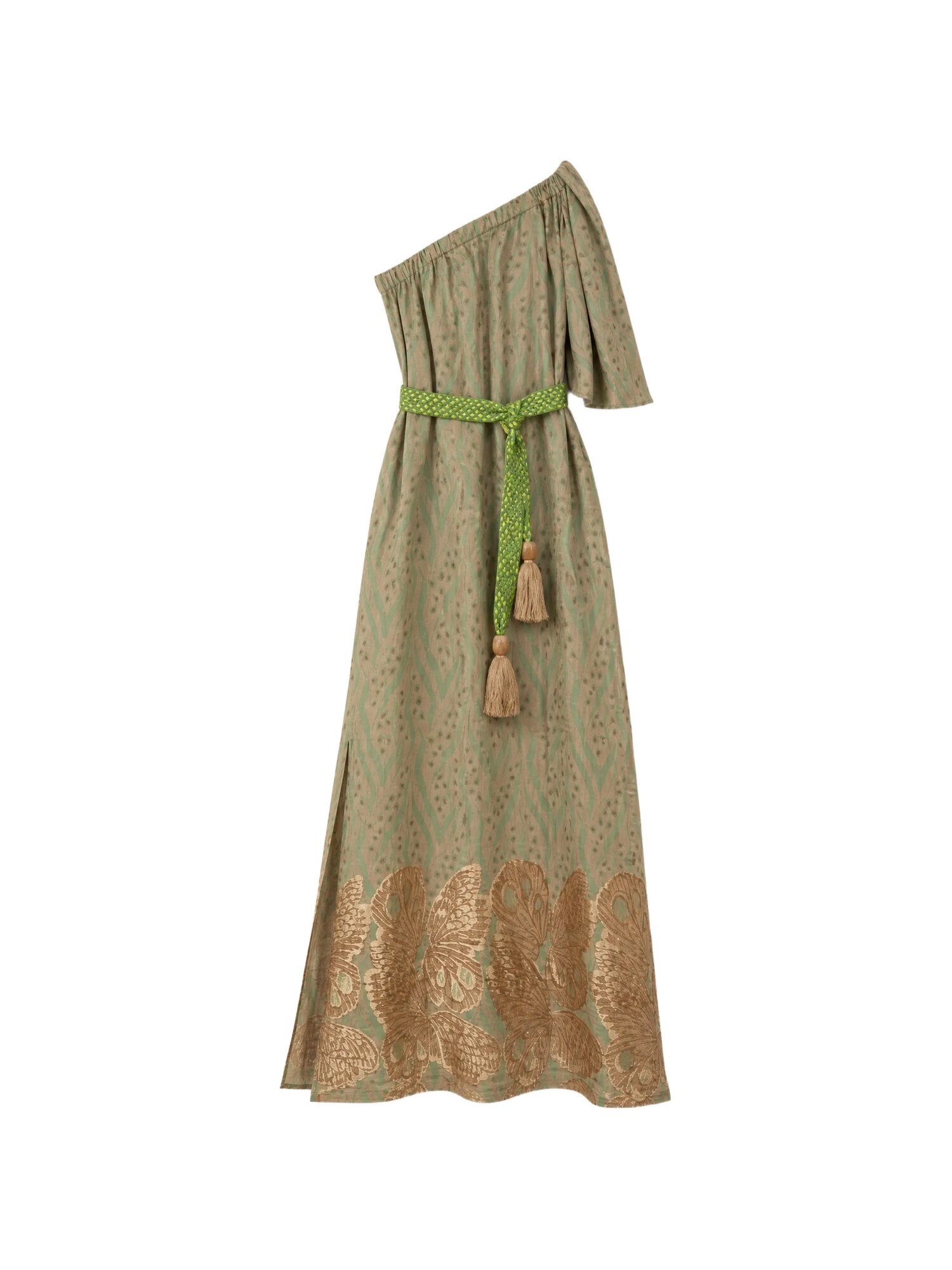 Платье One-shoulder butterfly-print maxi dress