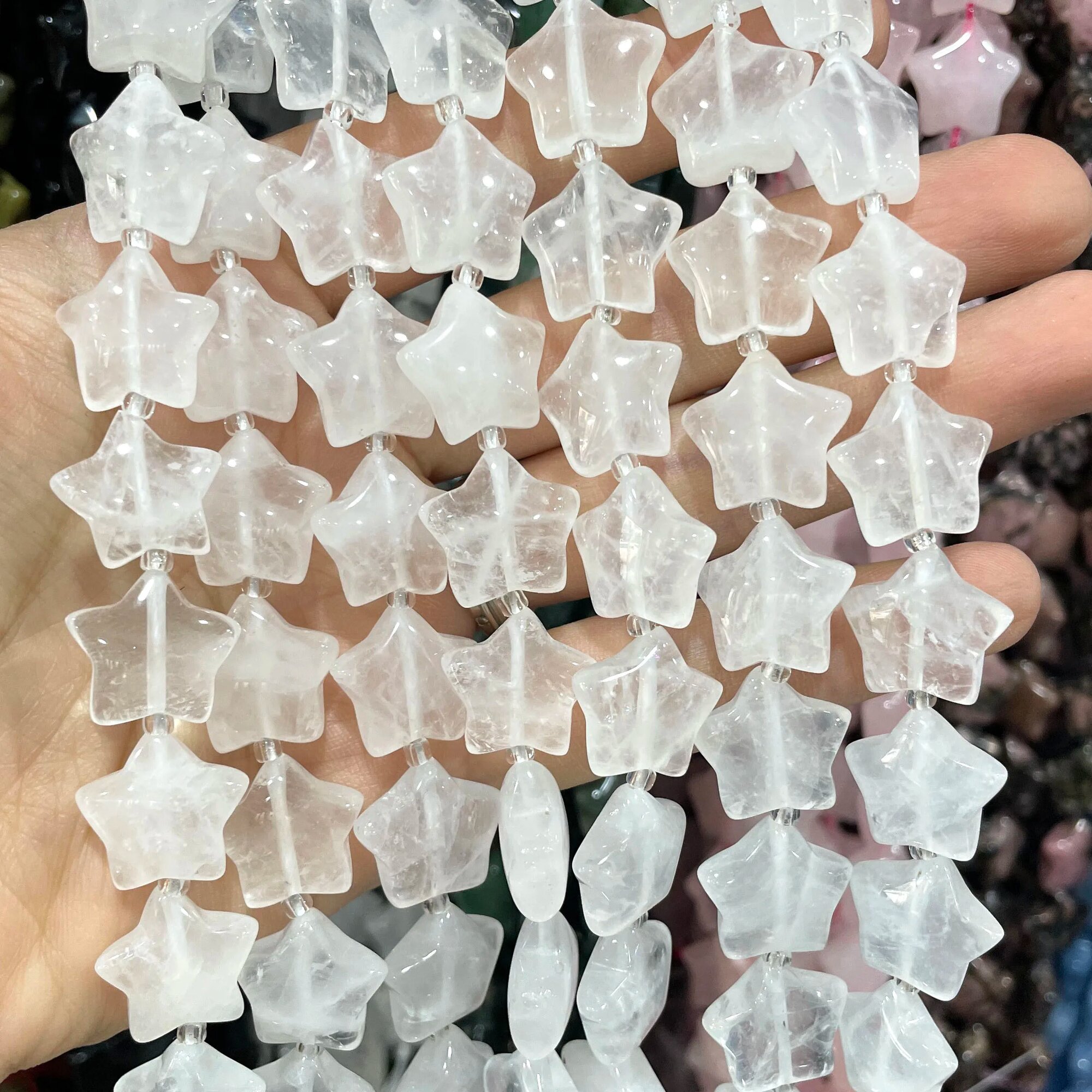 Бусины-разделители SYSRXLR из камня 15 мм White crystal