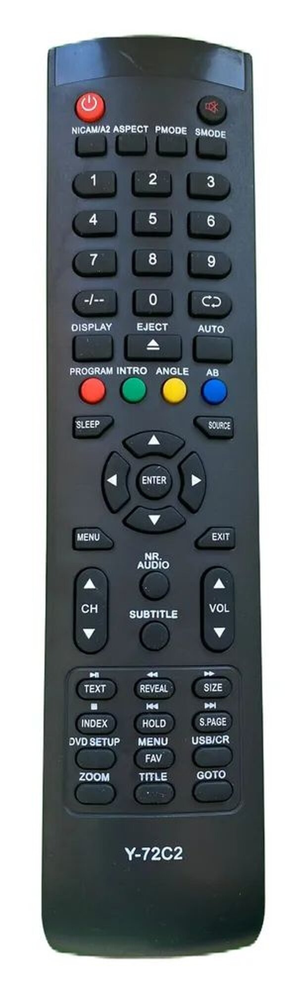 Пульт Huayu Y-72C2, для TV Supra/GoldStar/Fusion/Orion, радиус действия 8 м, черный