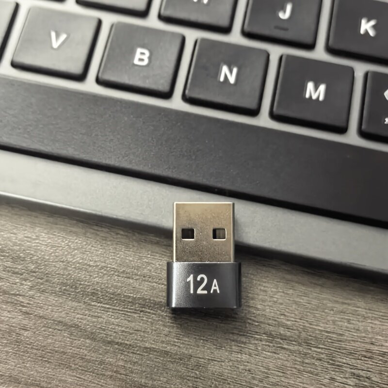 Адаптер Type-C на USB 12A, серый, металлический корпус