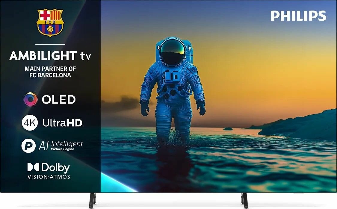 Телевизор 77 Philips 77OLED820, OLED EX, 4K UHD, Google TV, Ambilight