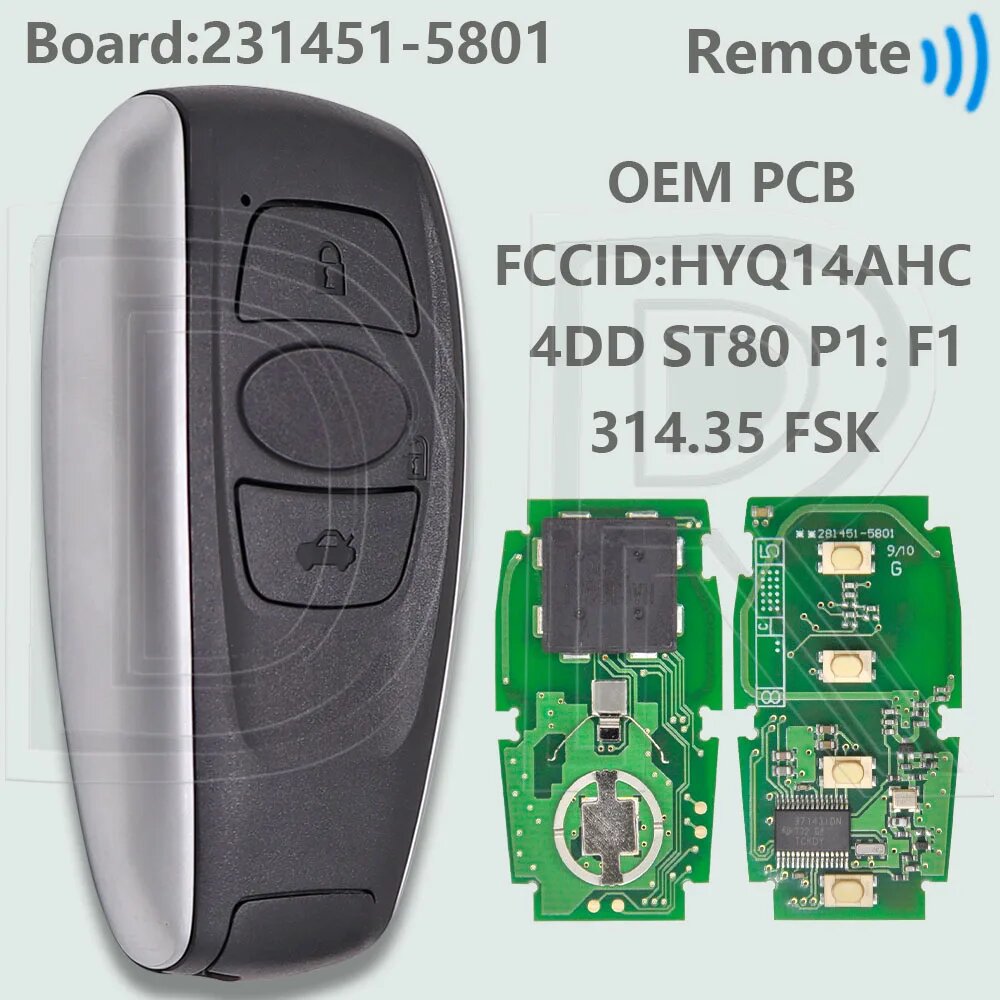 Дистанционный ключ для Subaru OEM 5801 3 BT HYQ14AHC