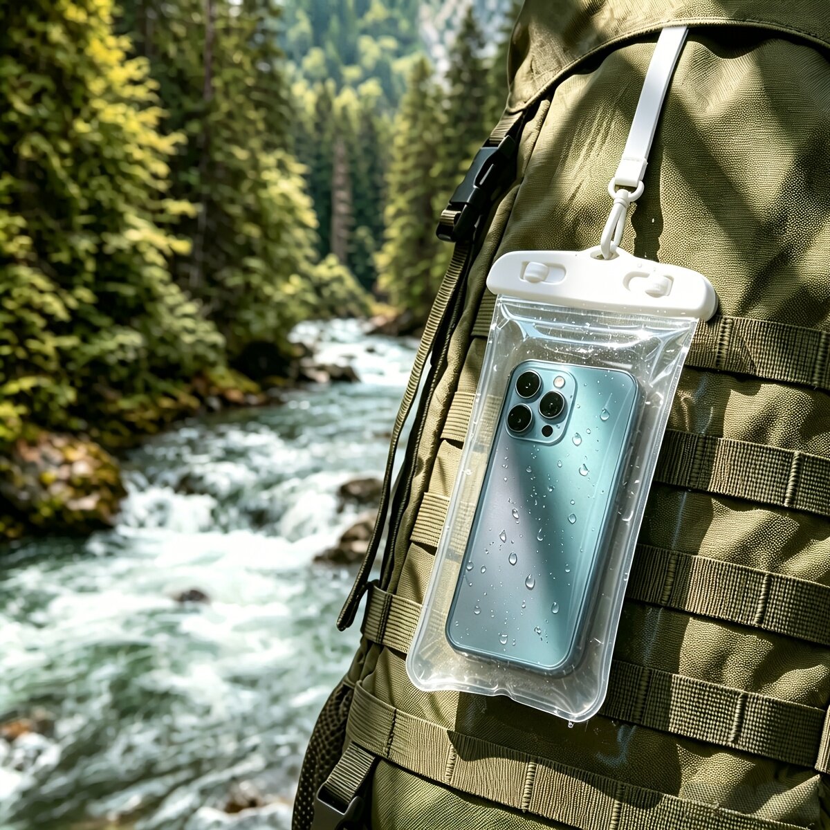 Прозрачный водонепроницаемый чехол-сумка для смартфона с плечевым ремешком и двойной застежкой, поддержка сенсорного экрана, класс защиты IPX8, плавающий, для плавания и путешествий, белый, стандартный размер без надувного элемента
