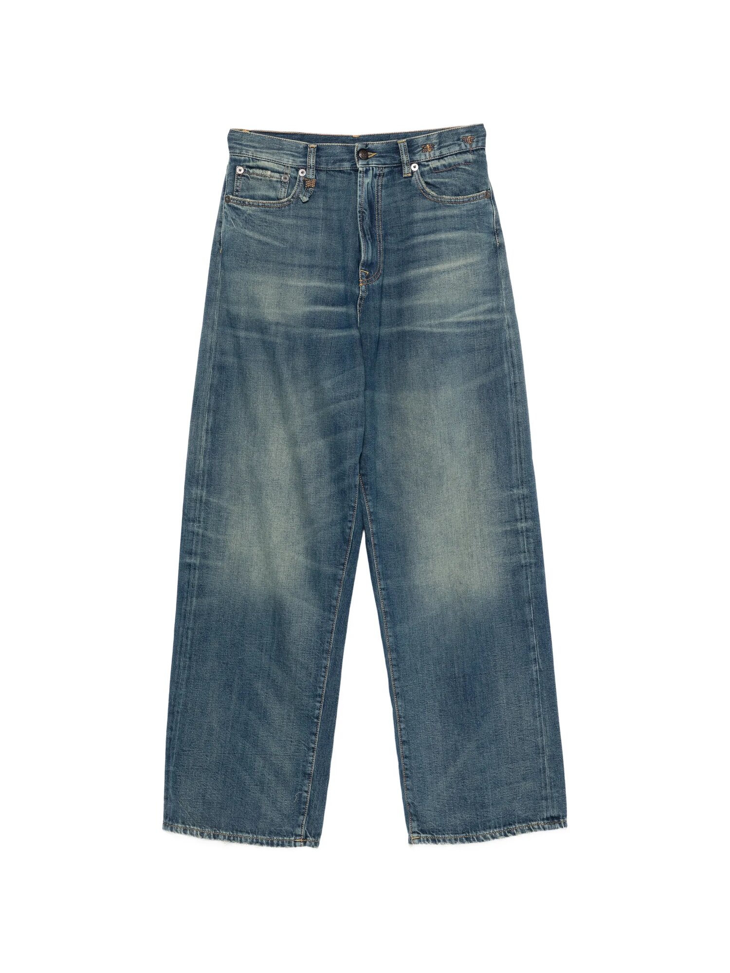 Джинсы Faded-effect wide-leg denim jeans 