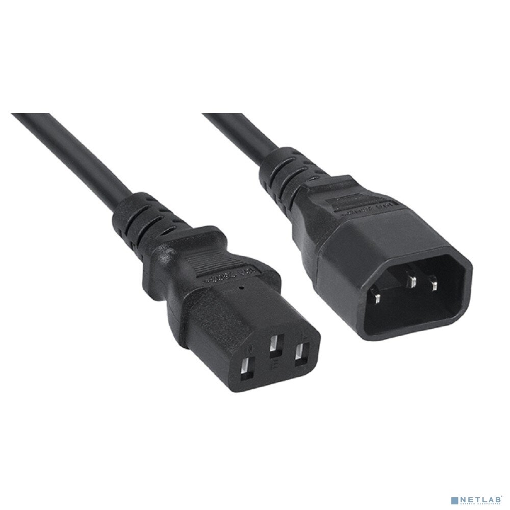 Cabeus PC-189-VDE-1.8M Кабель питания монитор-компьютер IEC 320 C13 - IEC 320 C14 (3x0.75), 1.8 м
