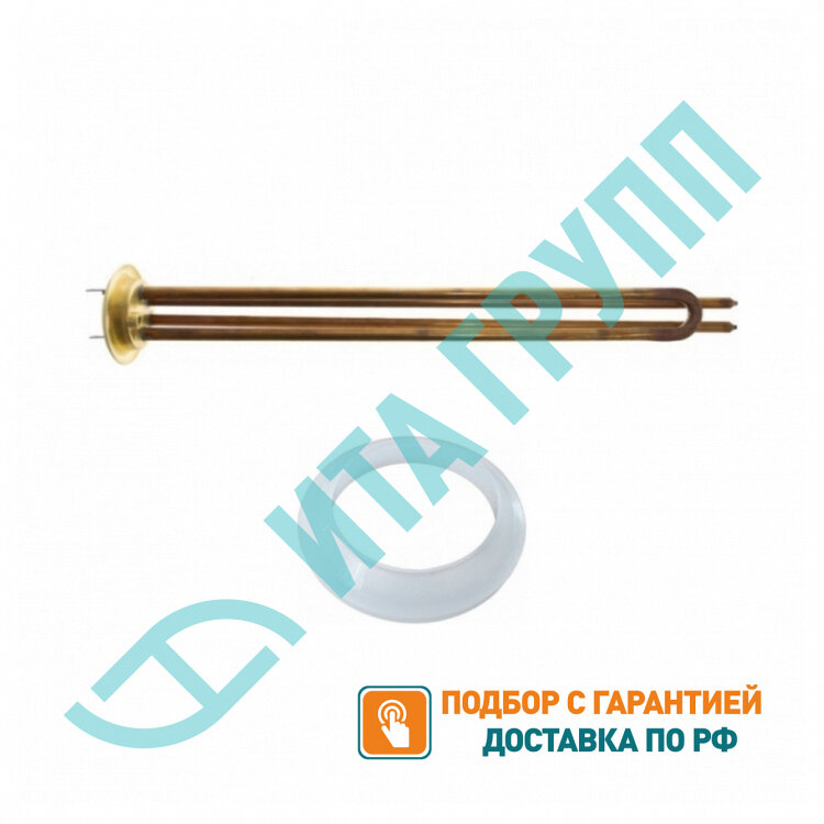 Комплект ТЭН 1,5кВт (1500Вт) RF для водонагревателя Lemax, Timberk под анод M6 + прокладка, 50061K1