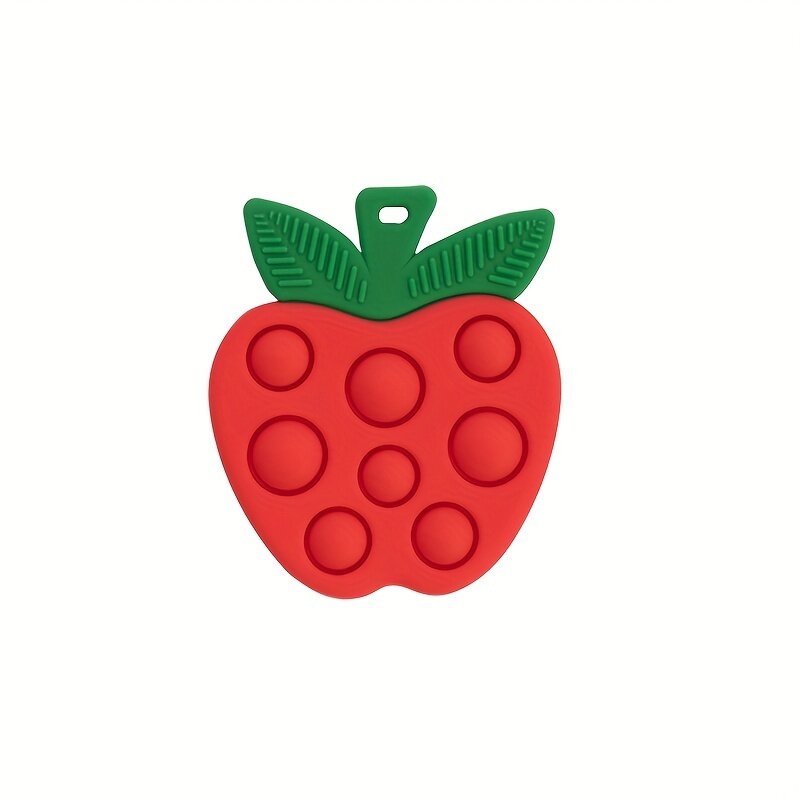 Силиконовая игрушка-сжималка в форме яблока, красная, детская игрушка для нажатия и счета, аксессуар для путешествий