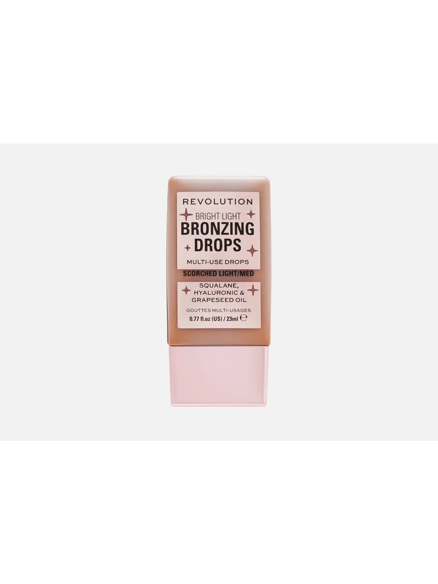 MakeUp Revolution Bright light bronzing drops Жидкий бронзер для лица 23мл Scorched light/med