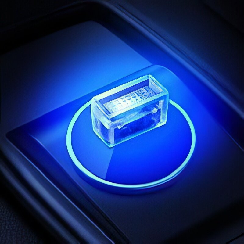 USB-подсветка в виде льдинки с постоянным синим светом, одна светодиодная лампа для салона автомобиля