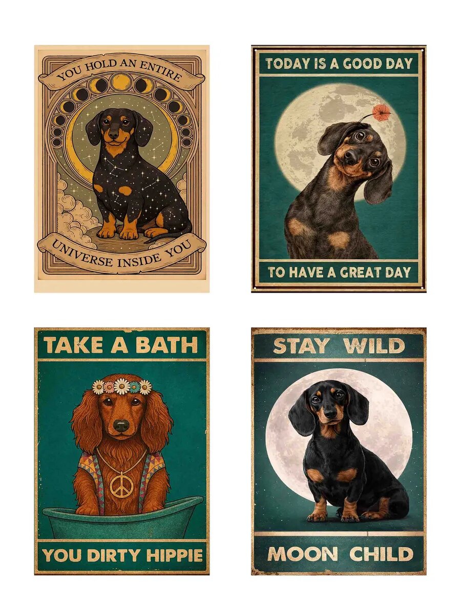 Такса, Stay Wild Moon Child, 4 Плаката, 30x21см