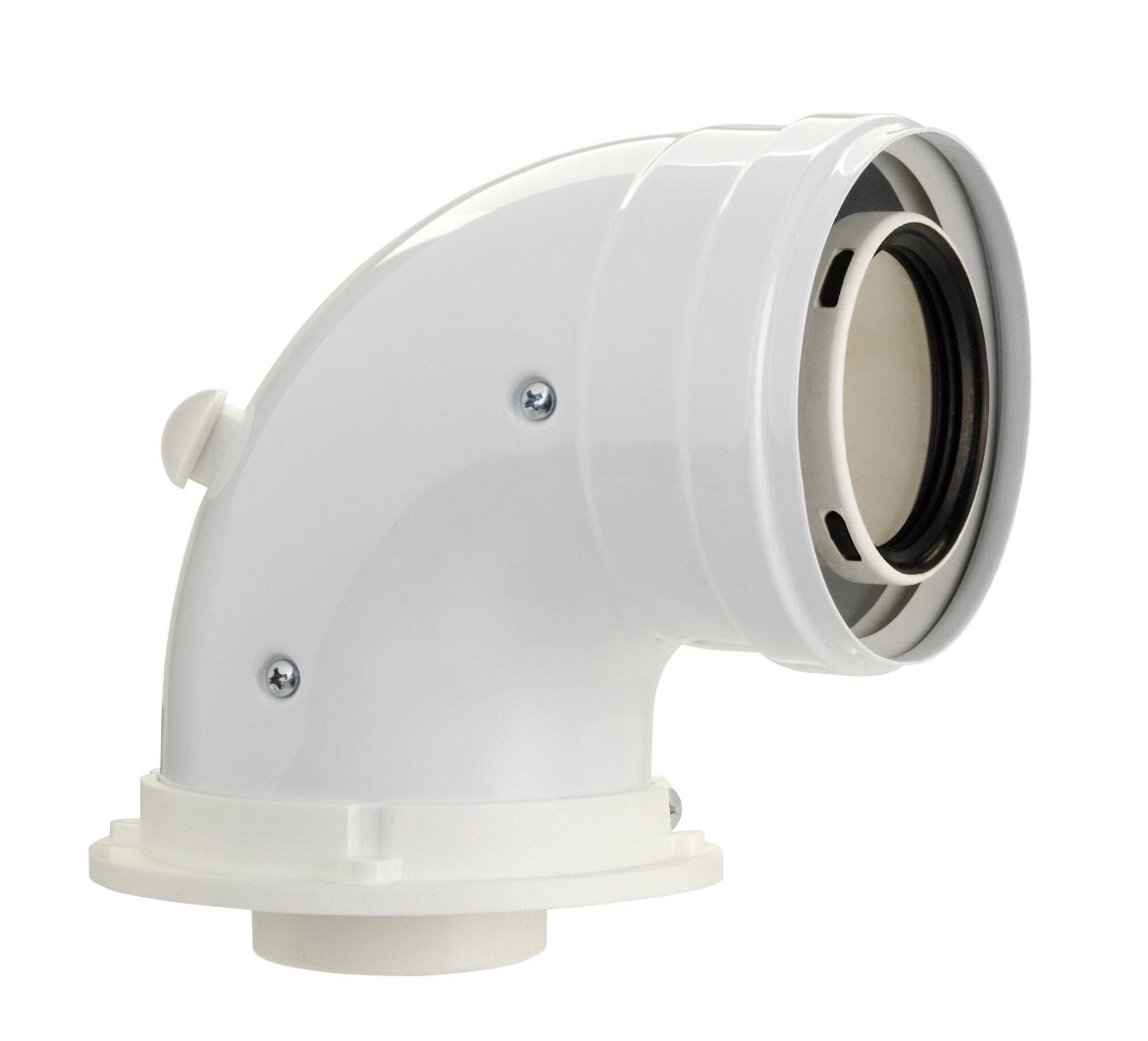 Колено коаксиальное DR THERMO 90°, Ø60/100 мм, универсальное, с фланцем
