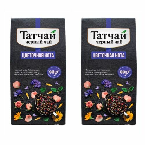 KEJOfoods Чай Цветочная нота листовой, черный, мелисса, роза, василек, 90 гр, 2 уп