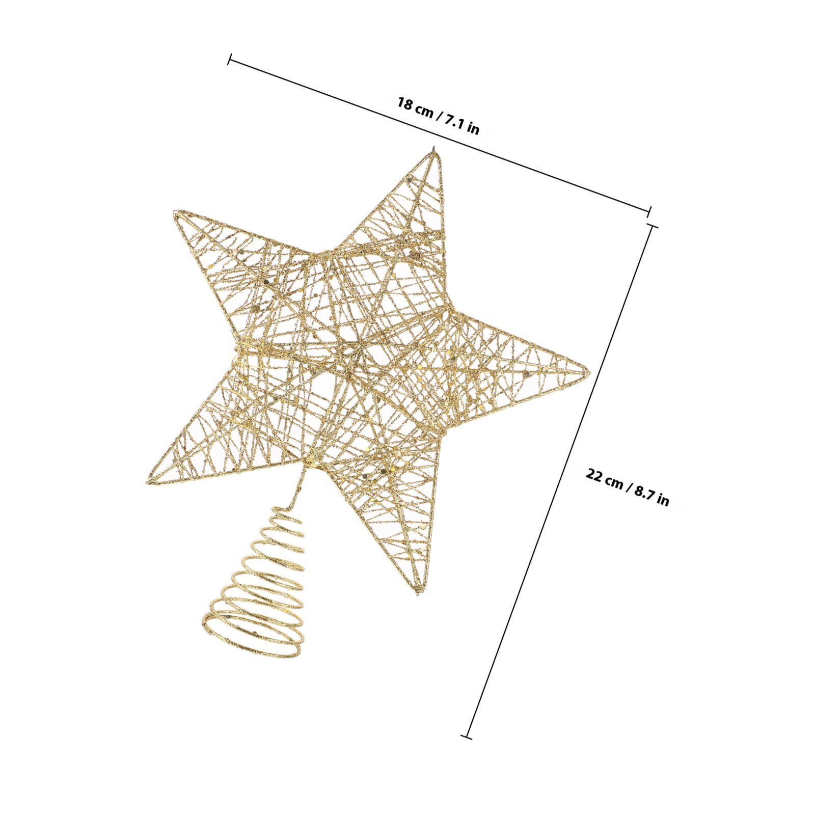Золотая Звезда Для Вершины Ёлки Идеальное Украшение С Christmas Tree Star Golden 22X18X5Cm