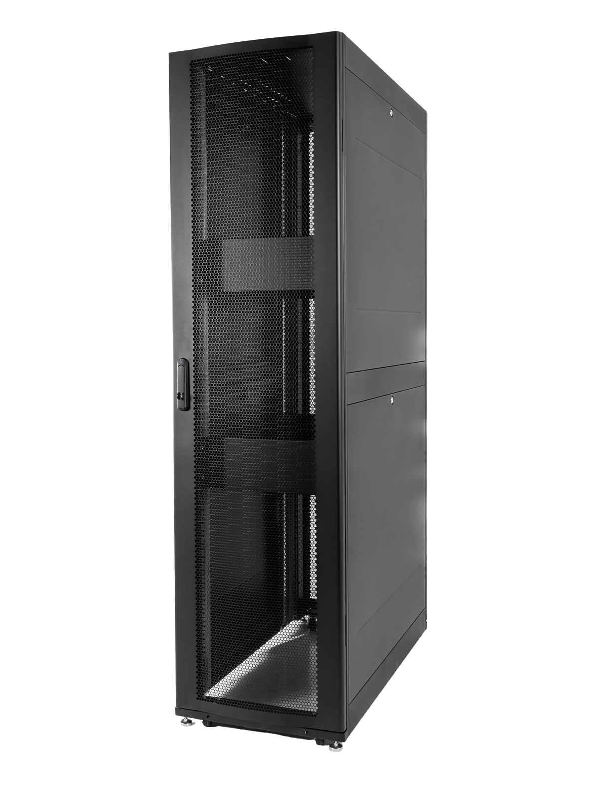 Шкаф напольный ЦМО ШТК-СП-48.6.10-48АА-9005 48U, 600x930 мм, Перфорированная передняя дверь, Черный