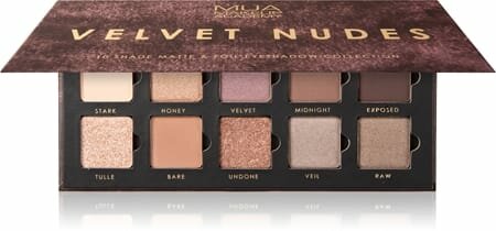 Тени для век MUA MakeUp Academy Eyeshadow Collection 10 Shade Palette, Velvet Nudes, 11 г