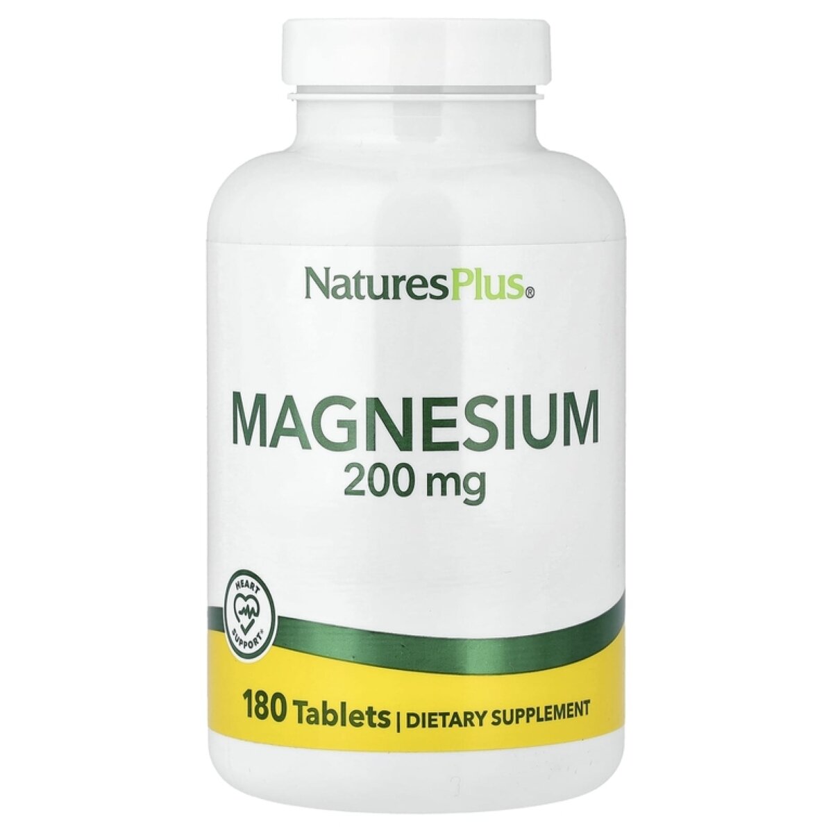 Магний хелат, Natures Plus Magnesium 200 mg, здоровье сердечно-сосудистой системы и костей 180 таблеток