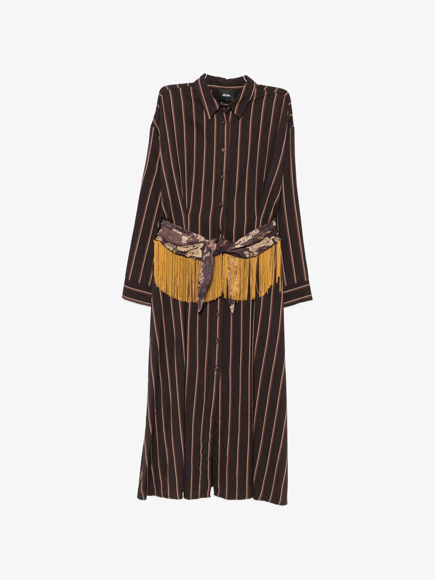 Платье Dixie Striped fringed midi dress