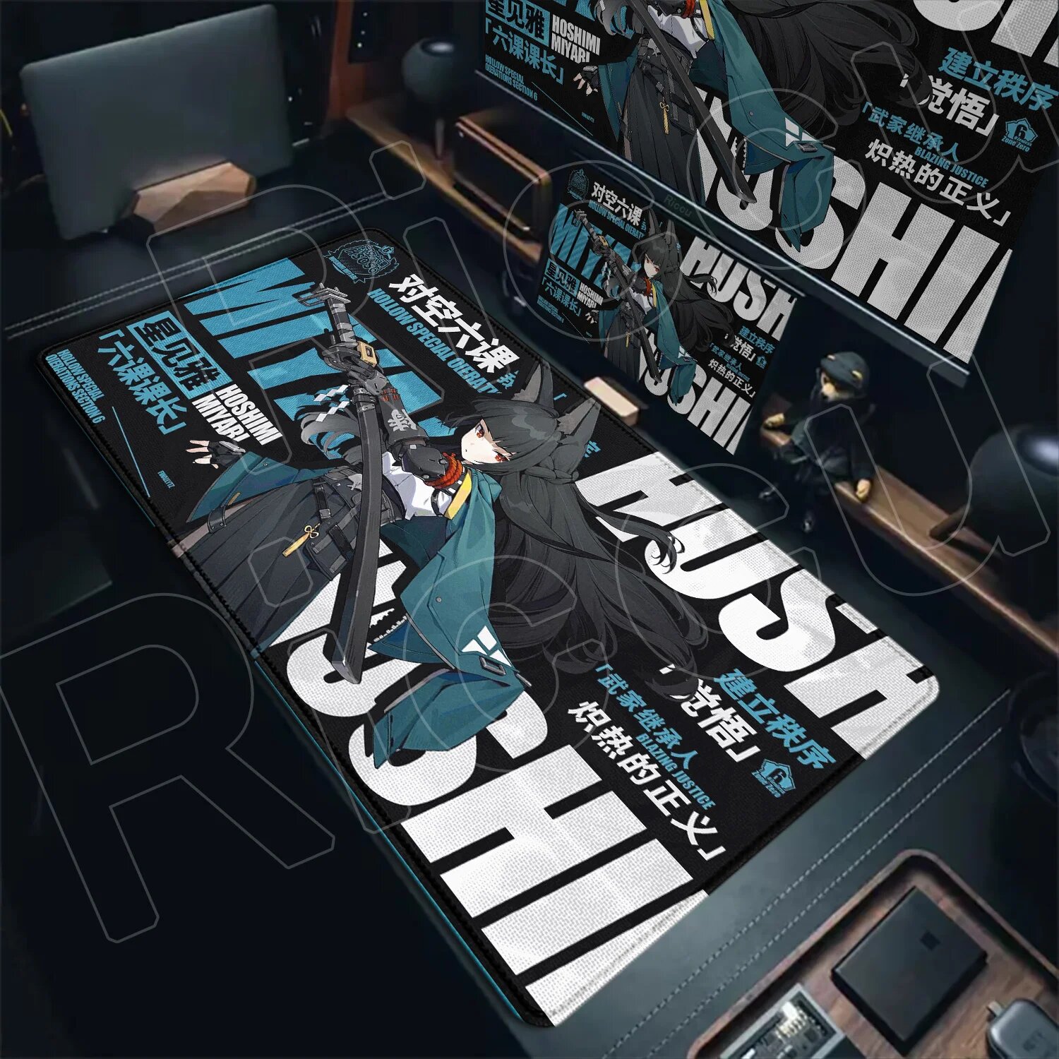 Riccu черный коврик для мыши gaming 400x900x3mm, Hoshimi Miyabi-11