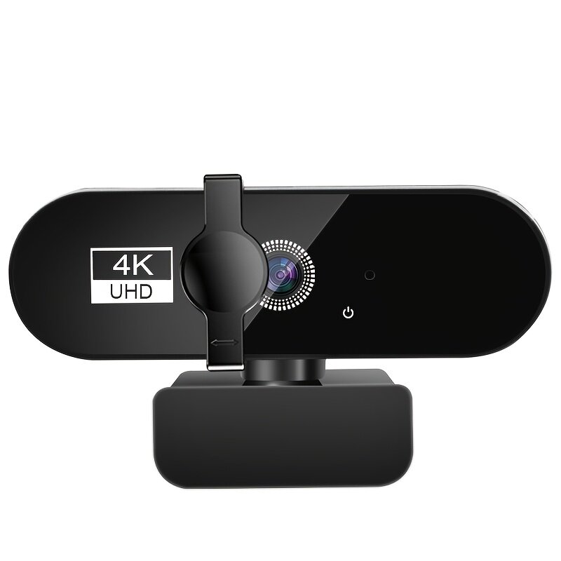 Веб-камера модель D63 с разрешением 4K, автофокусом, встроенным микрофоном, защитной шторкой, поворотным основанием на 360°, объективом «рыбий глаз» и питанием от USB для ПК, ноутбуков, видеоконференций и стриминга