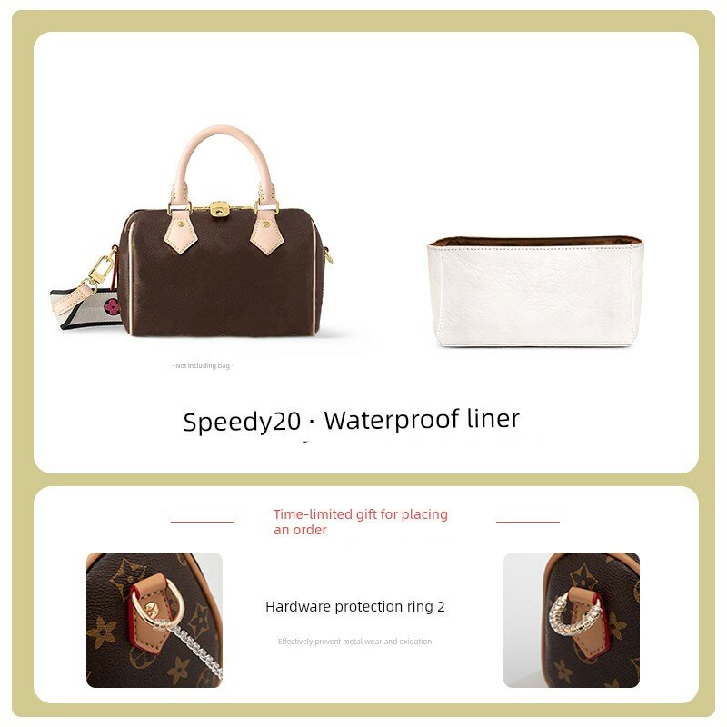 Louis Vuitton Speedy 20 белый водонепроницаемый вкладыш из Дюпон бумаги с защитным кольцом
